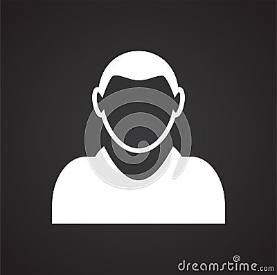 Profile Icon On Black Background For Graphic And Web Design, Modern ...