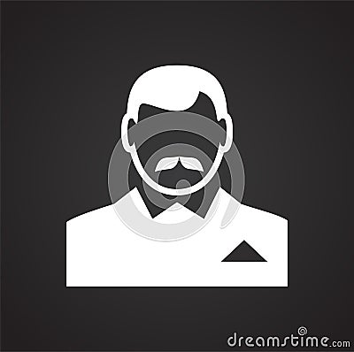 Profile Icon On Black Background For Graphic And Web Design, Modern ...