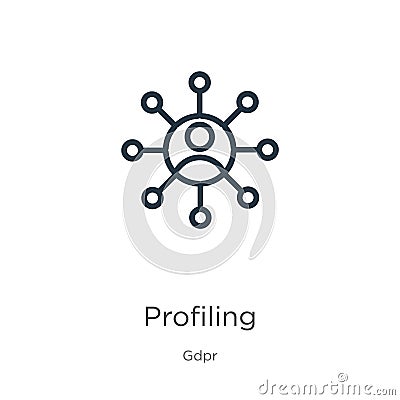 Profiling Icon. Thin Linear Profiling Outline Icon Isolated On White ...