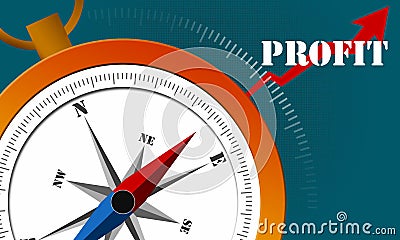 Profit Word, Arrow And Compass Royalty-Free Stock Photography ...