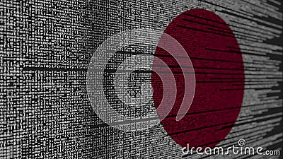 Program Code And Flag Of Japan. Japanese Digital Technology Or ...