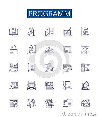 Programm Line Icons Signs Set. Design Collection Of Program ...
