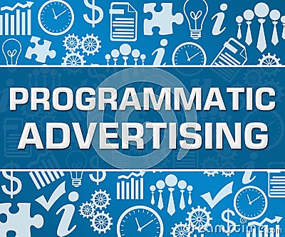 Programmatic Advertising Business Symbols Texture Blue Background ...