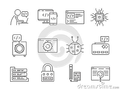 Programmer Icon. Coder Web Dev Worker Bug Fixes Nodes Qa System Testing ...