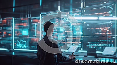 Programmer Working In Data Center AIG41 Royalty-Free Stock Image ...