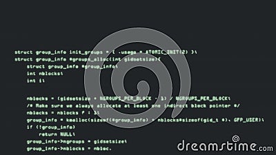 Programming Code Running Down a Computer Screen Terminal Stock Video - Video of cyberspace ...