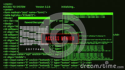 Server Attack and Hacking. Programming Code Running Over Computer Screen Terminal, Hacking ...
