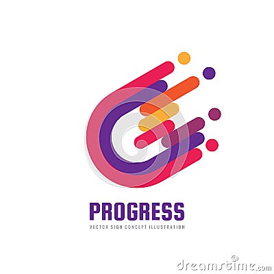 Progress - Logo Template Concept Illustration. Development - Abstract ...