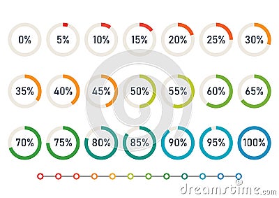 Progress Wheel Pie Charts Infographic Cartoon Vector | CartoonDealer ...