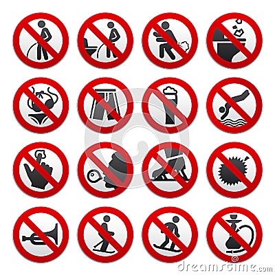 Prohibited Signs Cartoon Vector | CartoonDealer.com #30601971