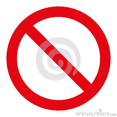 Prohibitory Sign, Red Crossed Out Circle Symbol Vector Illustration ...