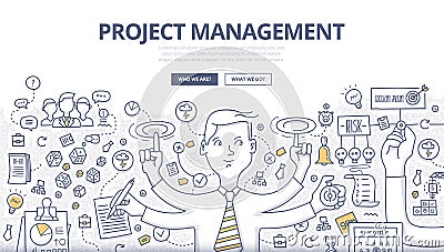 Project Management Doodle Concept Cartoon Vector | CartoonDealer.com ...