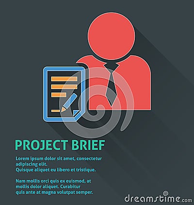 Project Management Icon, Project Brief Icon. Stock Vector - Image: 57664844