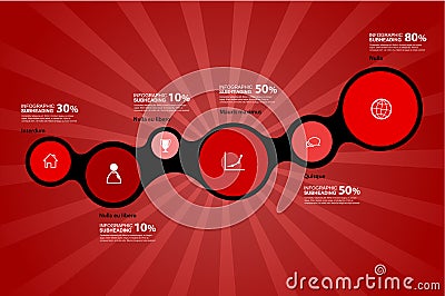 Project Percentage Progress Overview Graph Vector Illustration ...