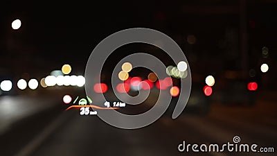 The Projection on the Windshield of a Car. Head-up Display Stock Video ...