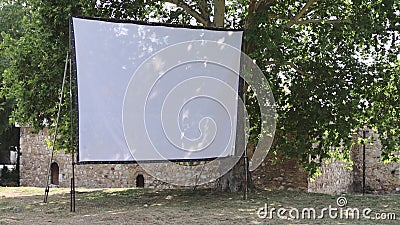 Projector Canvas Screen Park Stock Footage - Video of park, space ...