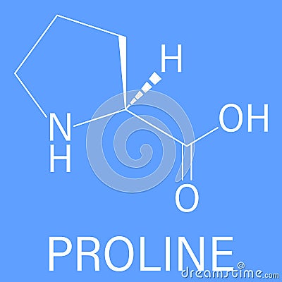 Proline Or L-proline, Pro, Amino Acid Molecule. Skeletal Formula ...