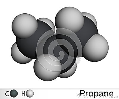 Propane C3H8 Molecule. It Is Three-carbon Alkane, Molecular Model. 3D ...