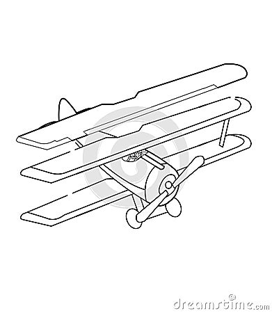 Propeller Plane Coloring Page Stock Photo | CartoonDealer.com #86352876