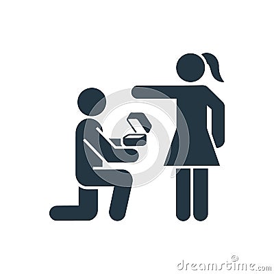 Proposal Rejection Moment Icon Vector Illustration | CartoonDealer.com ...