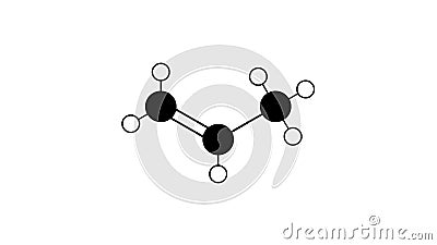 Propylene Molecule, Structural Chemical Formula, Ball-and-stick Model ...