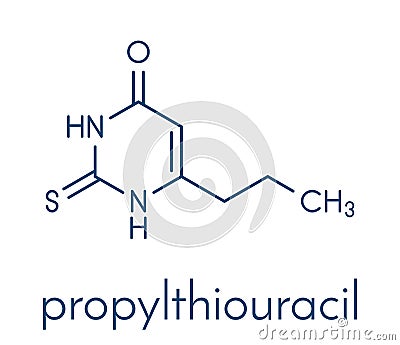 Propylthiouracil PTU Hyperthyroidism Drug Molecule. Skeletal Formula ...