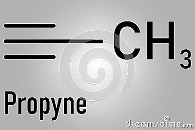Propyne Or Methylacetylene Molecule. Skeletal Formula. Chemical ...