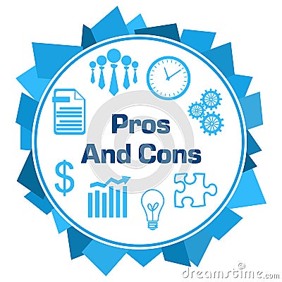 Pros And Cons Blue Random Shapes Symbols Circle Royalty-Free Stock ...