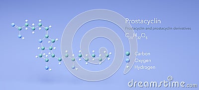 Prostacyclin Molecule, Molecular Structures, Prostaglandin I2, 3d Model ...