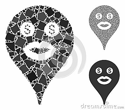 Prostitute Smiley Map Marker Composition Icon Of Irregular Parts ...