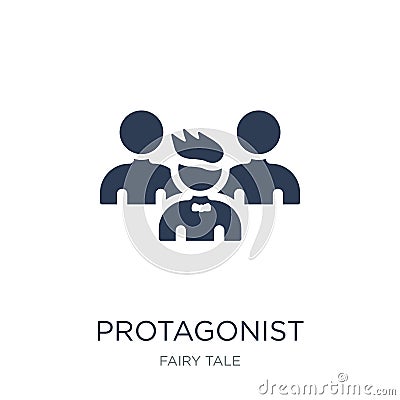 Protagonist Icon. Trendy Flat Vector Protagonist Icon On White B ...