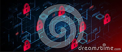 Protection Background. Technology Security, Encode And Decrypt Cartoon ...