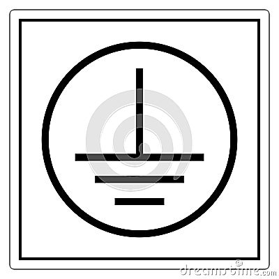 Protective Earth Ground Symbol Sign, Vector Illustration, Isolate On ...