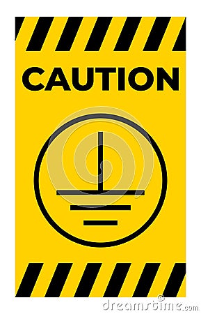 Protective Earth Ground Symbol Sign, Vector Illustration, Isolate On ...