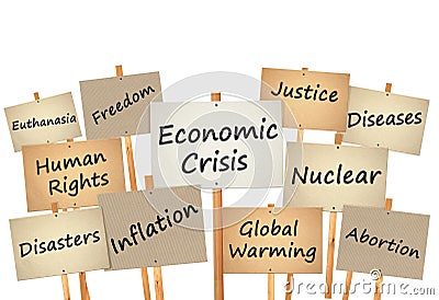Protest Sign Board World Problem Stock Image - Image: 25524891