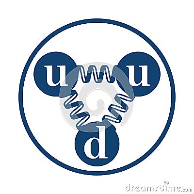 Proton Quarks Schematical Icon Vector Illustration | CartoonDealer.com ...