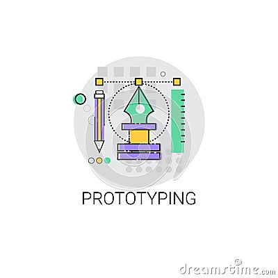 Prototyping Innovation Building Creation Icon Cartoon Vector ...