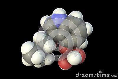Psilocybin Psychedelic Mushroom Molecule, 3D Illustration Royalty-Free ...
