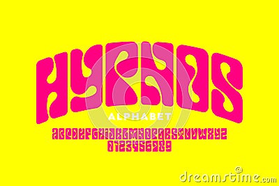 Psychedelic, Hypnosis Style Font Design, 1960s Alphabet Cartoon Vector ...