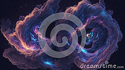 Psychedelic Nebula Cloud Space Galaxy Loop Flow Animation Stock Footage ...