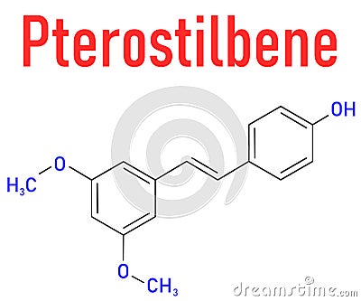 Pterostilbene Molecule. Skeletal Formula. Chemical Structure. Flat ...