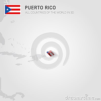 Puerto Rico Drawn On Gray Map. Vector Illustration | CartoonDealer.com ...