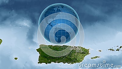 Puerto Rico and Globe. Satellite Stock Footage - Video of international ...