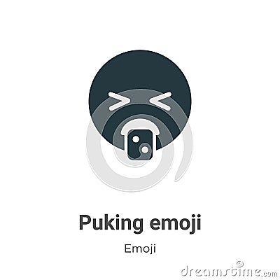 Puking Emoji Vector Icon On White Background. Flat Vector Puking Emoji ...