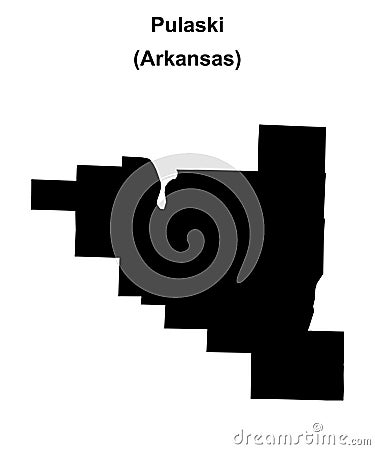 Pulaski Outline Map Cartoon Vector | CartoonDealer.com #357883259
