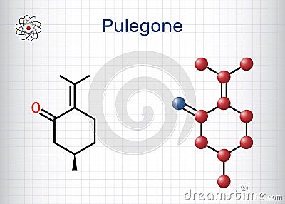 Pulegone Molecule. It Is Natural Component Of Essential Oils ...