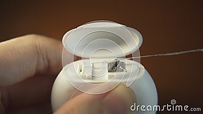 Pulling Dental Floss Out of the Container Stock Video - Video of ...