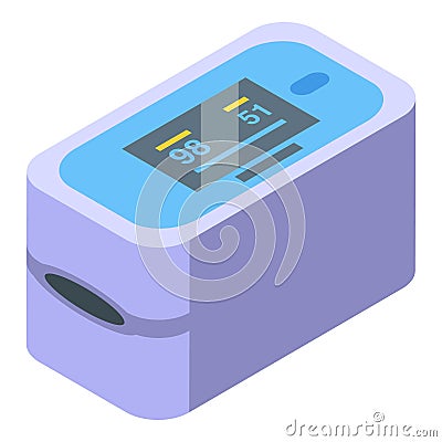 Pulse Oximeter Showing Oxygen Saturation And Pulse Rate Cartoon Vector ...