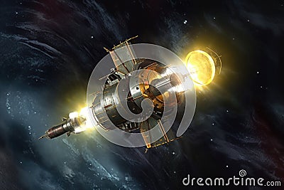 Pulsed Fission Propulsion Spacecraft In Outer Space Stock Image ...