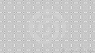 Pulsing Circles with Square Diamonds Dynamic Loop Pattern on White ...